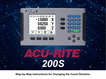 ACU-RITE 200S READOUTS Step-By-Step Instructions | Manualzz