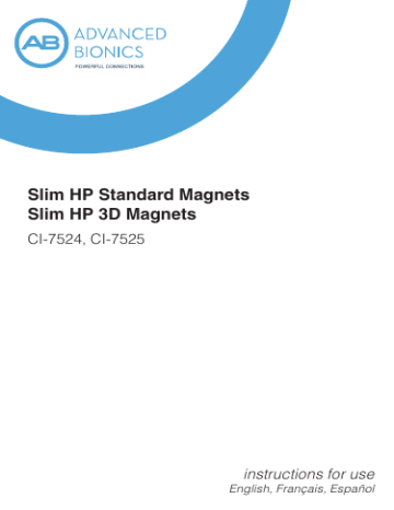 Advanced Bionics CI-7524, Slim HP Instructions For Use Manual | Manualzz