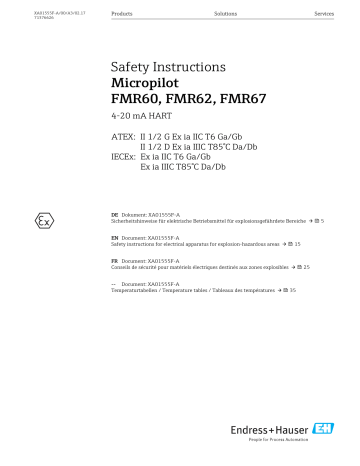 Endress+Hauser Micropilot FMR62 Safety Instructions | Manualzz