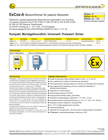 Schischek ExCos-A Serie Handbuch | Manualzz