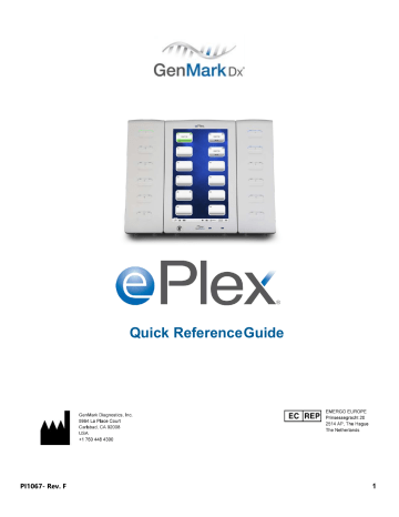 GenMark Dx ePlex Quick Reference Manual | Manualzz