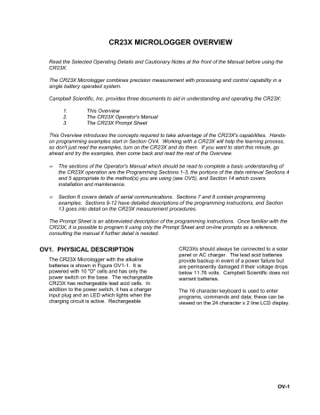 Campbell CR23X Overview | Manualzz