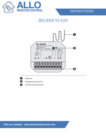Allo RemoteControl BECKER VC420 Instructions | Manualzz