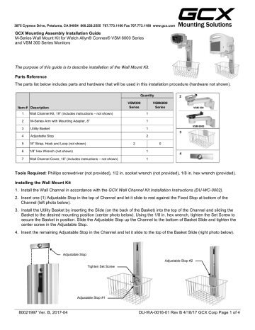 GCX M Series Assembly Installation Manual | Manualzz