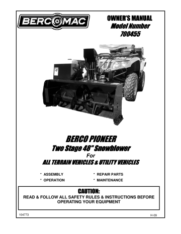 Bercomac BERCO PIONEER 700455 Owner's Manual | Manualzz