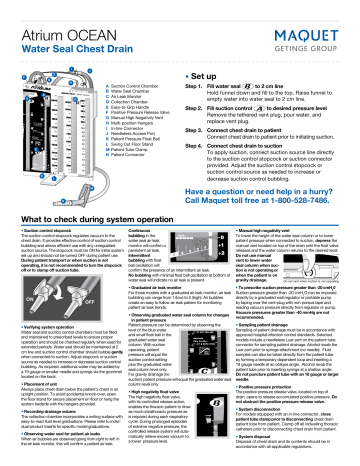 Getinge Maquet Atrium OCEAN Quick Start Manual | Manualzz
