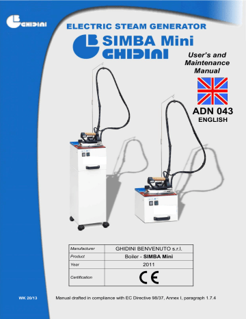 GHIDINI SIMBA Mini User And Maintenance Manual | Manualzz