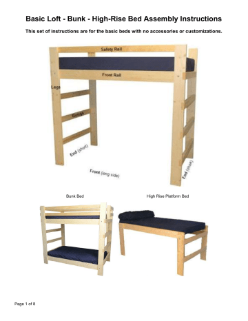 College Bed Lofts Basic Loft Assembly Instructions Manual | Manualzz