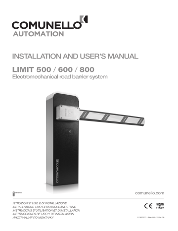 Comunello Automation LIMIT 600 Installation And User Manual | Manualzz