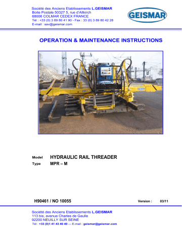 GEISMAR MPR-M Operation & Maintenance Instructions Manual | Manualzz