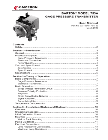 Cameron BARTON 753A User Manual | Manualzz