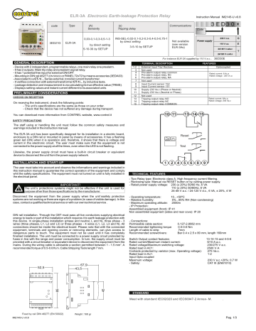 Contrel ELR-3A Series Instruction Manual | Manualzz