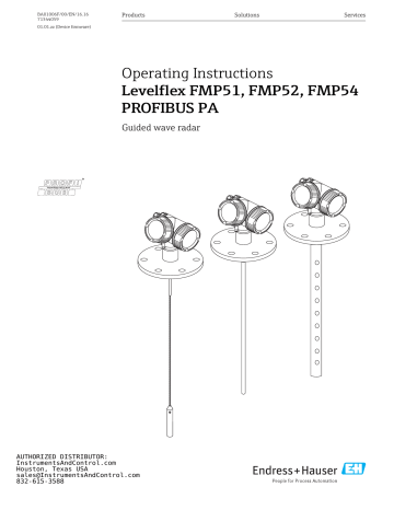 Endress+Hauser Levelflex FMP54 Operating Instructions Manual | Manualzz