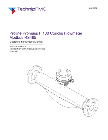 Endress+Hauser Proline Promass F 100 Operating Instructions Manual ...