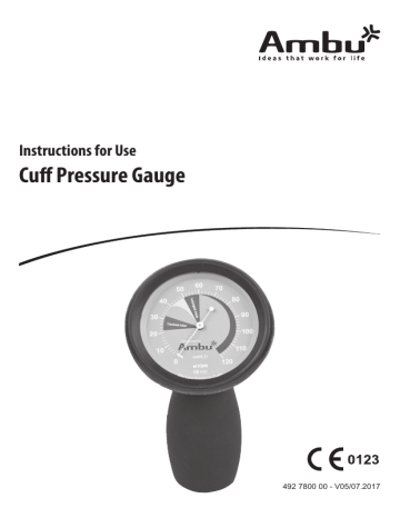 Ambu Cuff Pressure Gauge Instructions For Use Manual | Manualzz