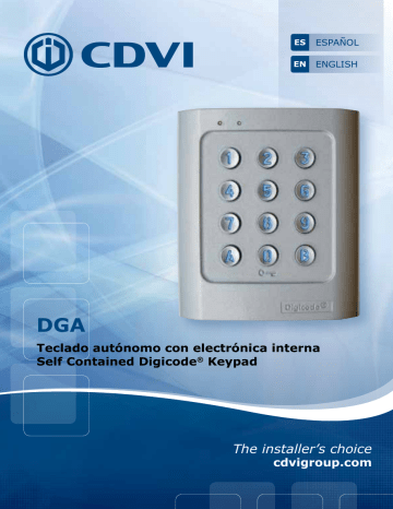 CDVI Digicode DGA Installation Manual | Manualzz