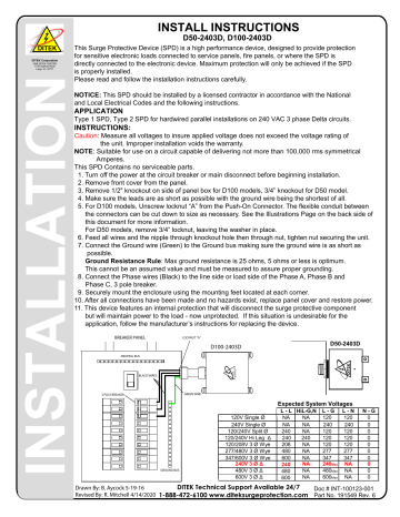 Ditek D50-2403D Install Instructions | Manualzz