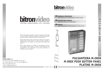 Bitron Video AV1183 Series Instruction Manual | Manualzz
