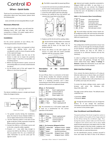 Control iD iDFace Quick Manual | Manualzz