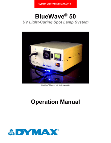 dymax BlueWave 50 Operation Manual | Manualzz