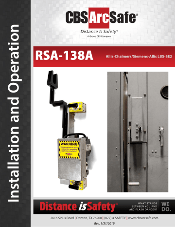 CBS ArcSafe RSA-138A Installation And Operation Manual | Manualzz