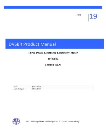 DZG Metering DVSBR Series Product Manual | Manualzz