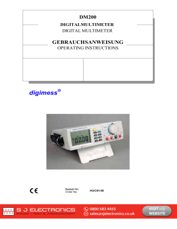 digimess DM200 Operating Instructions Manual | Manualzz