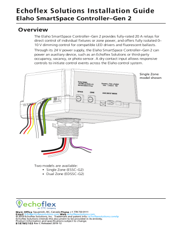 echoflex EDSSC-G2, ESSC-G2 Installation Manual | Manualzz
