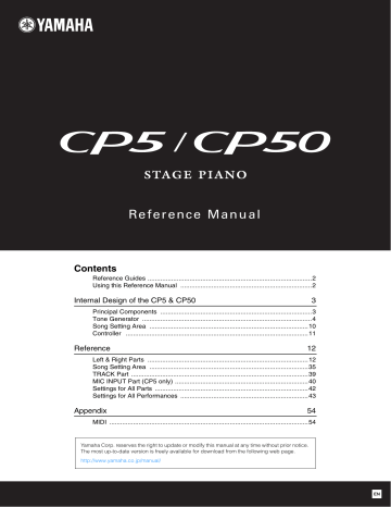 Yamaha CP5, CP50 Stage Piano Reference Manual | Manualzz