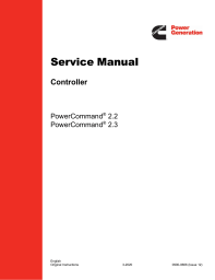 CUMMINS PowerCommand 2.2 - Operating instructions, Service manual, User ...