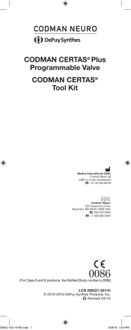 Codman Neuro DePuy Synthes CERTAS Plus Manual | Manualzz