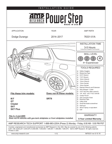 AMP Research Power Step 76331-01A Installation Manual | Manualzz