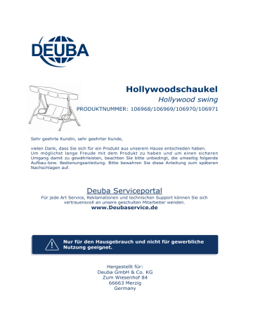 Deuba Hollywood 106968 Instructions Manual | Manualzz
