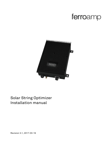 ferroamp Solar String Optimizer Installation Manual | Manualzz