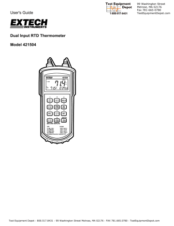 Extech Instruments 421504 User Manual | Manualzz