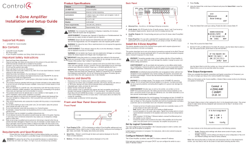 Control 4 C4-8AMP1-B Installation And Setup Manual | Manualzz