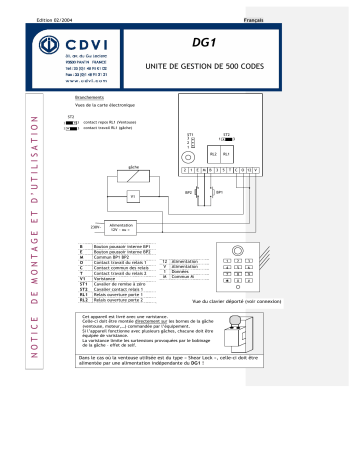CDVI DG1 Wiring Diagram & Instructions | Manualzz