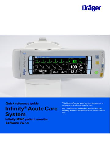 Dräger Infinity Acute Care System M540 Quick Reference Manual | Manualzz