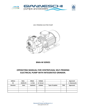 Gianneschi BMA-M Series Operating Manual | Manualzz