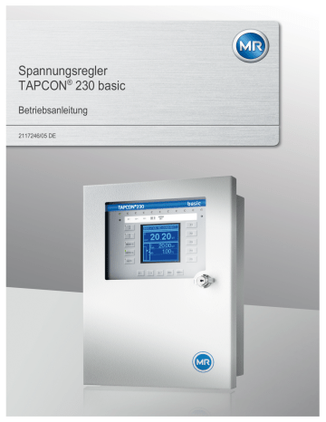 MR TAPCON 230 basic, TAPCON 230 pro Betriebsanleitung | Manualzz