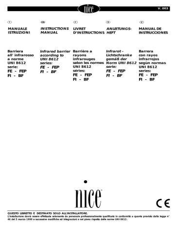 Nice FE Serie Manual De Instrucciones | Manualzz