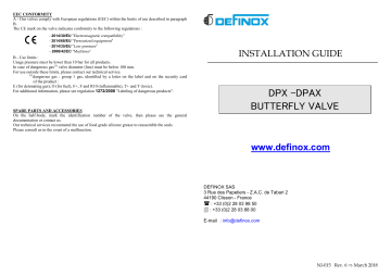 Definox DPAX Installation Manual | Manualzz
