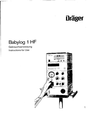 Dräger Babylog 1 HF Instructions For Use Manual | Manualzz