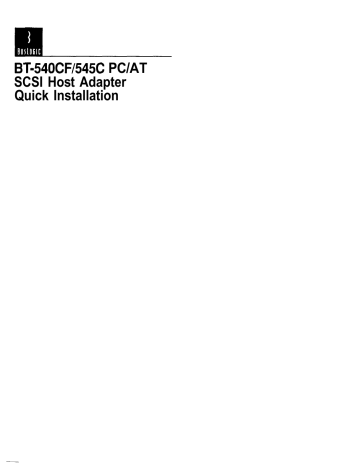 BusLogic BT-540CF Quick Installation | Manualzz