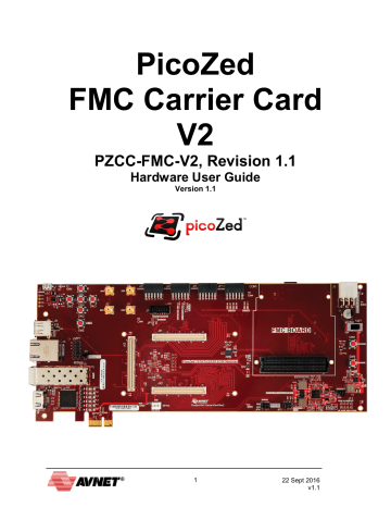 Avnet PZCC-FMC-V2, PicoZed FMC V2 User Manual | Manualzz