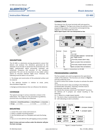 Alarmtech CD 400 Instruction Manual | Manualzz