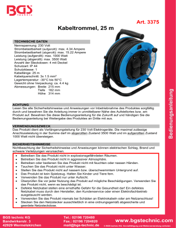 BGS technic 3375 Instruction Manual | Manualzz