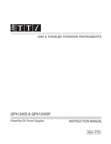 Aim-TTI QPX1200SP Instruction Manual | Manualzz