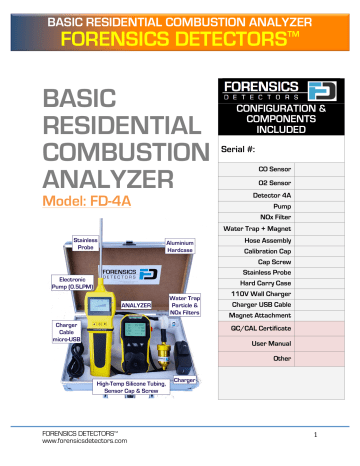 FORENSICS DETECTORS FD-4A Manual | Manualzz