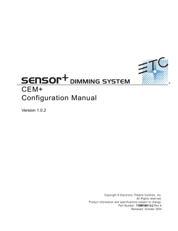 ETC sensor+ CEM+ Configuration Manual | Manualzz